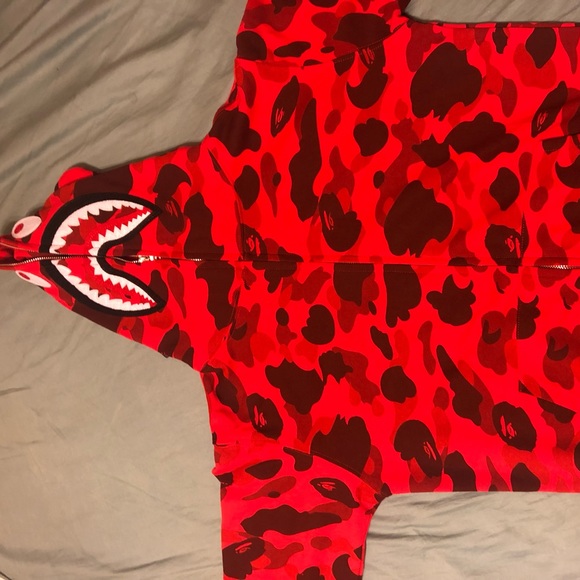 Bape | Shirts | Red Bape Hoodie | Poshmark